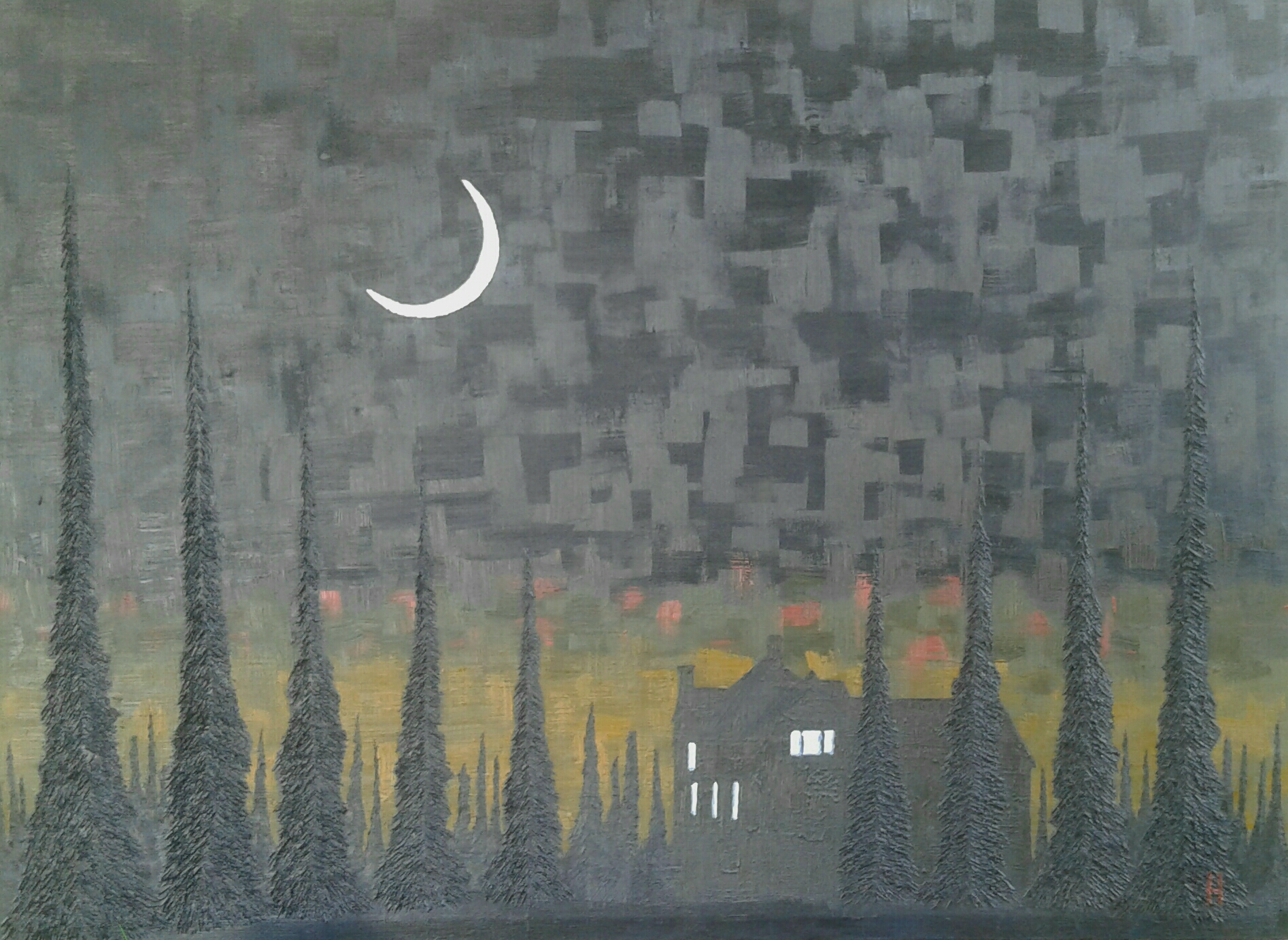 Oil on canvas. 74″ wide. 54″ tall. | Michael Hager Art